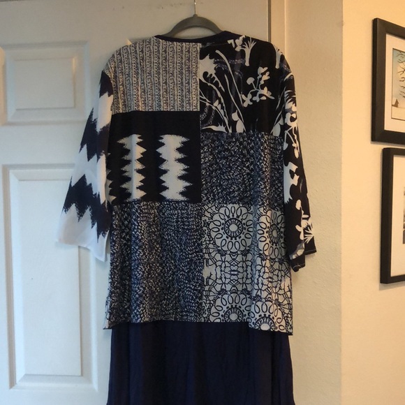 Jackets & Coats | Nwt Blue Beautiful Mixed Design Jacket Sz 2xl | Poshmark
